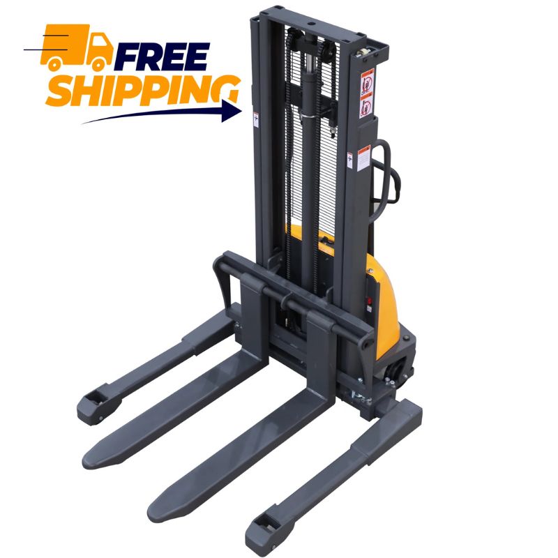 ApolloLift 118" Semi-Electric Straddle Pallet Stacker with 3300lb Capa